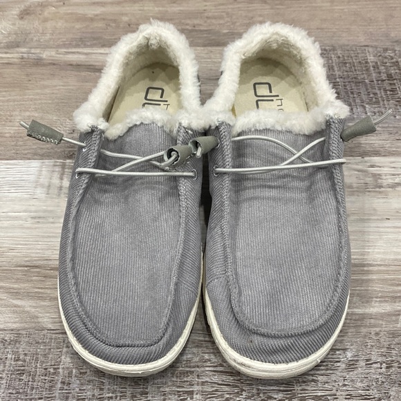 Hey Dude | Shoes | Hey Dude Wendy Corduroy Grey Womens Slipon Shoes ...